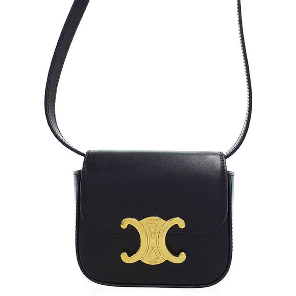 Celine | Bags | Celine Mini Triomphe Shoulder Bag Black | Poshmark